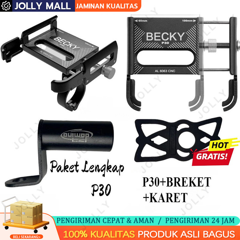 Jual 【Hadiah Gratis】GUB P30 Original Holder HP Motor Full Besi Alumunium Alloy Breket Tempat ...