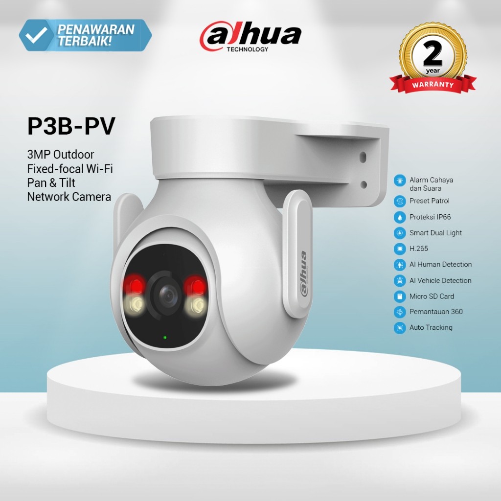 Jual Dahua DH-P3B-PV Picoo CCTV Wireless IP Camera WiFi Kamera 3MP Pan ...