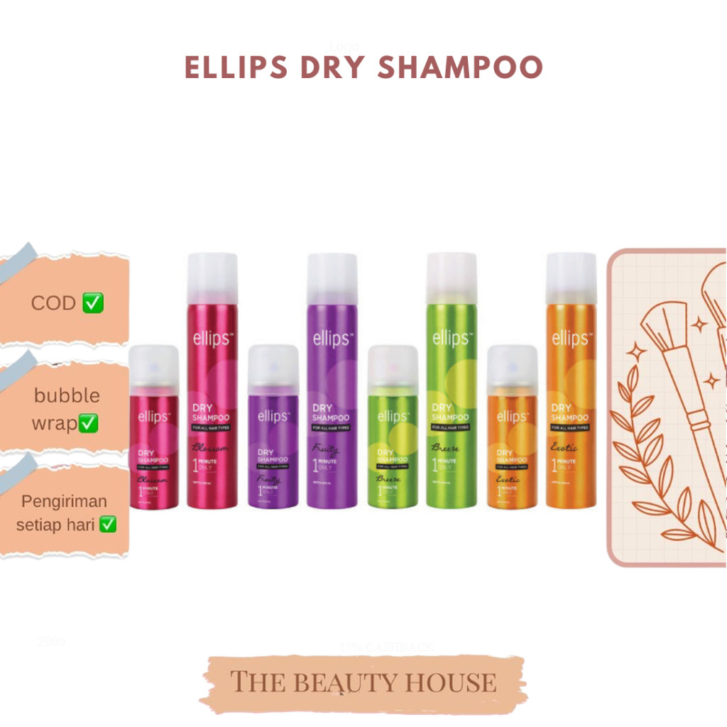 Jual ELLIPS DRY SHAMPOO 1 MINUTE ONLY - 50ML-200ML | Shopee Indonesia