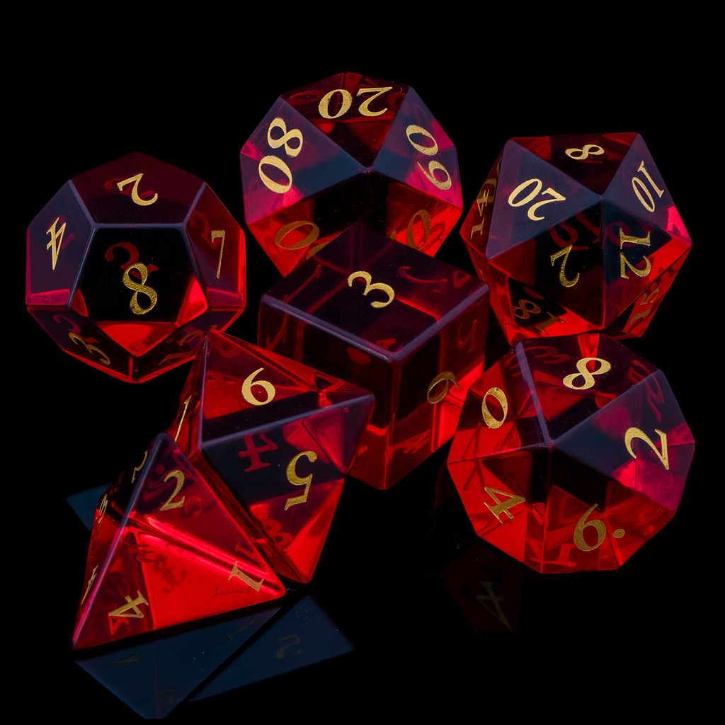 Jual Dnd Red Sharp Edge Polyhedral Crystal Stone&Gem D and D ce Set For ...