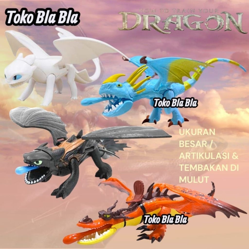 Jual Mainan Anak Figures Toothless How To Train Your Dragon Flexi ...