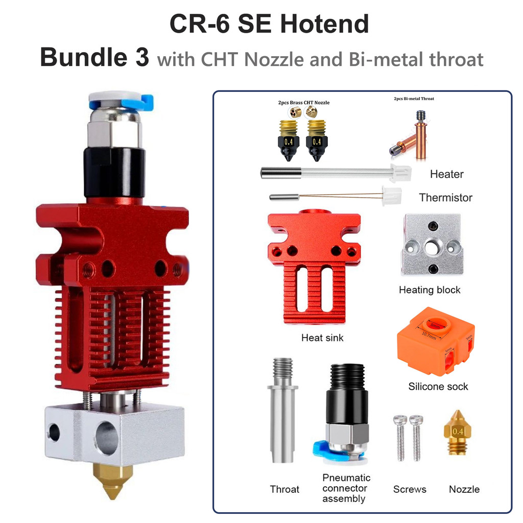 Jual CR6 SE All Metal Hotend Kits Assembled Heat Block Break Heater ...