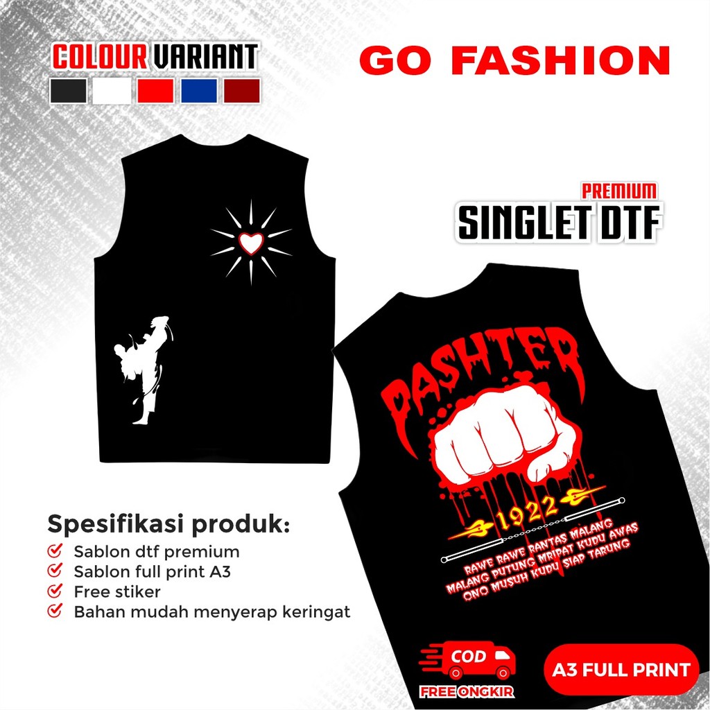 Jual KAOS SINGLET PSHT PASHTER 1922 RAWE RAWE RANTAS MALANG - SINGLET ...