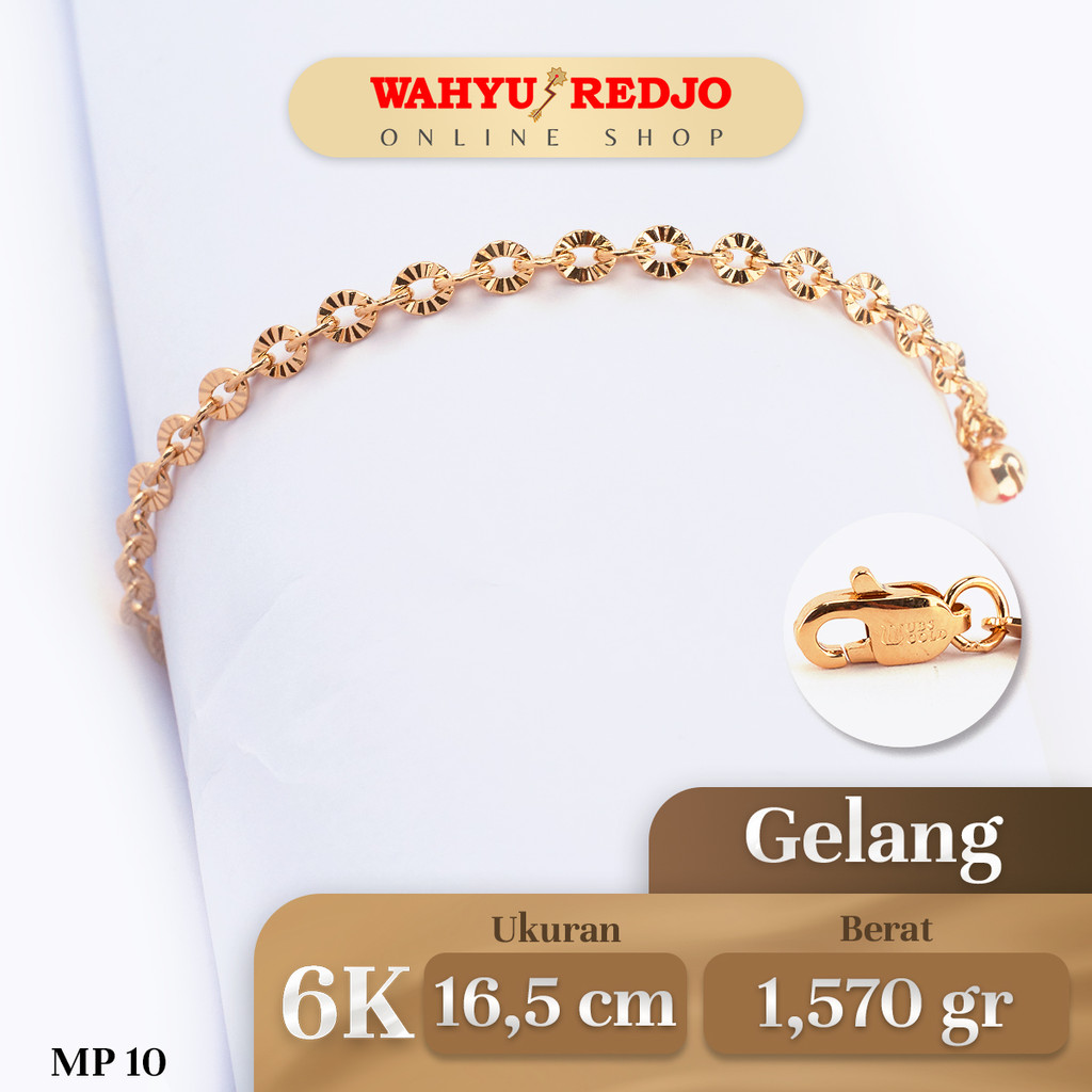 Jual Gelang Emas Polos Rantai 6K Wahyu Redjo GL-6K-28647229 | Shopee ...