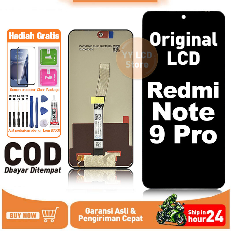 Jual LCD Redmi NOTE 9 PRO TOUCHSCREEN Fullset Asli Crown Murah Ori ...