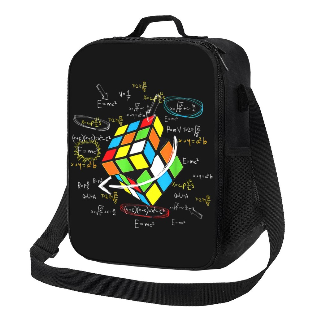 Jual Custom Math Rubiks Rubix Cube Caps Thermal Insulated Lunch Bags ...