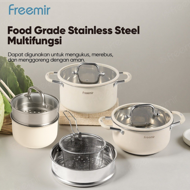 Jual Special freemir Wajan Panci Set Stainless Steel Zero Coating 8pcs ...