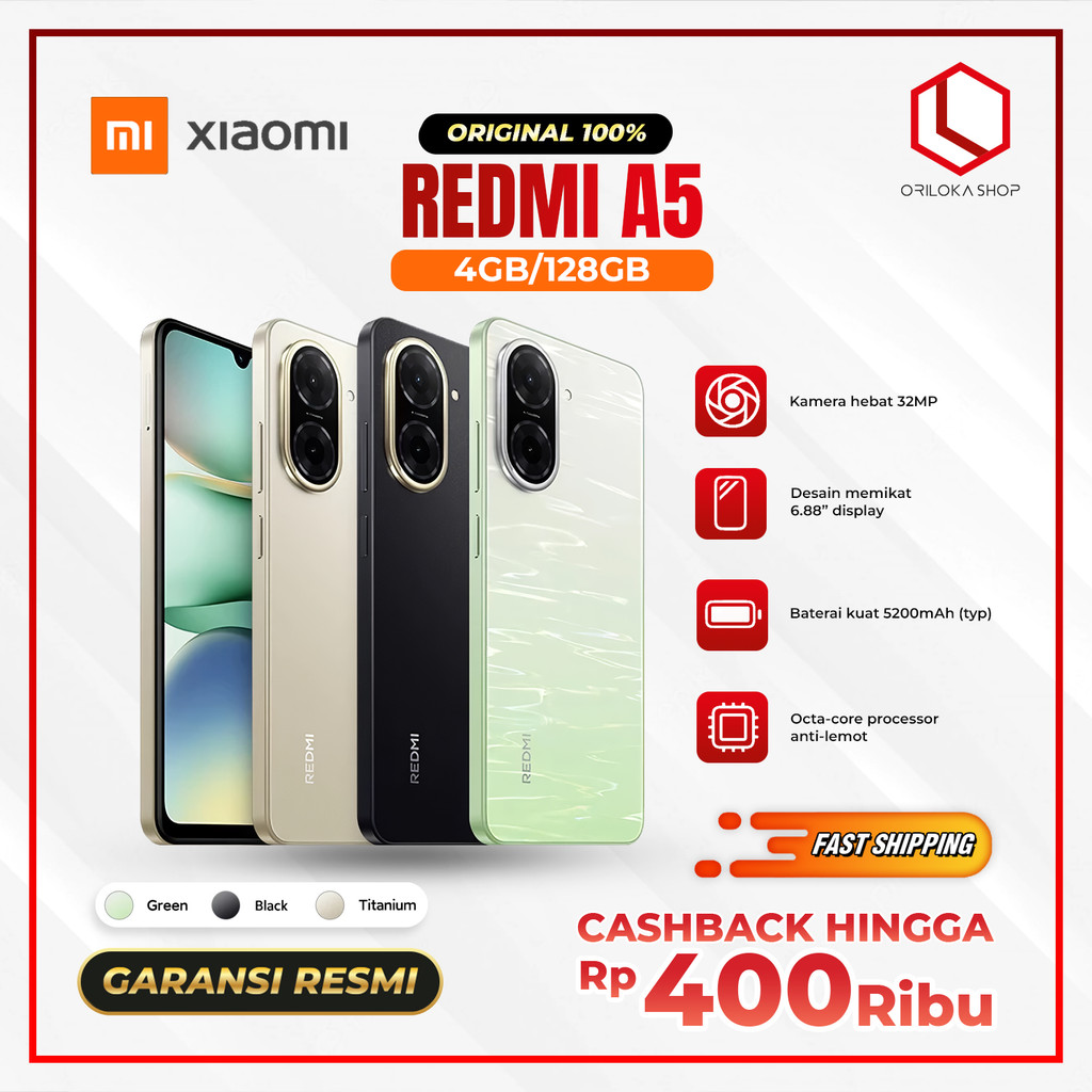 Jual XIAOMI REDMI A5 4/128GB - Garansi Resmi - 32MP - Baterai Tahan ...
