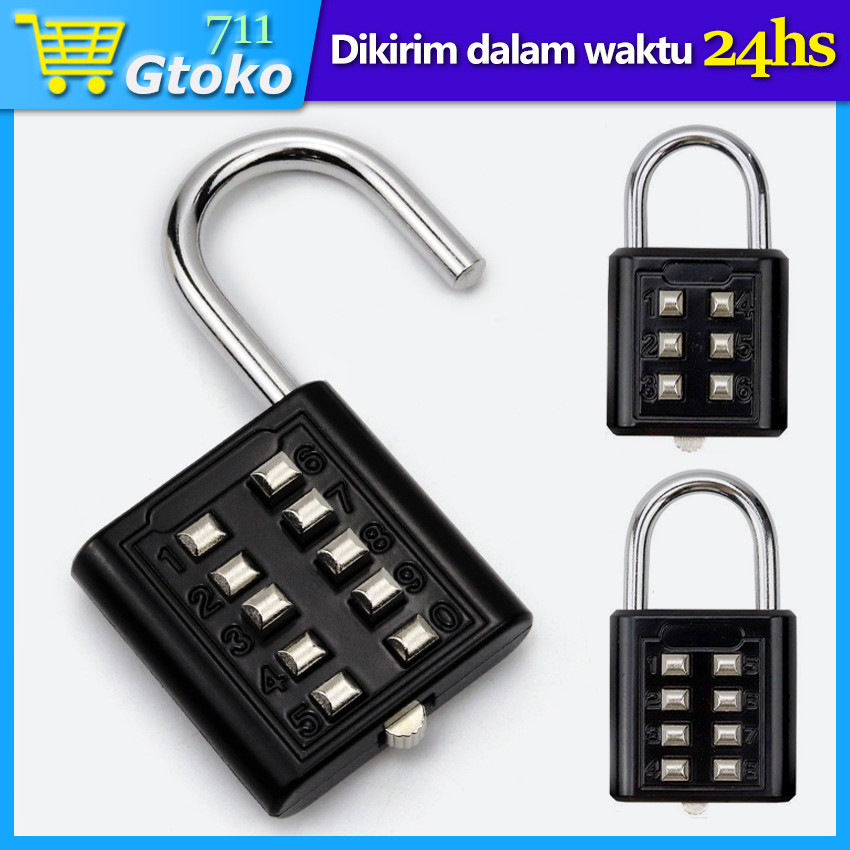 Jual Gembok Angka Password Hardware Kombinasi 6 / 8 / 10 Digit Metal ...
