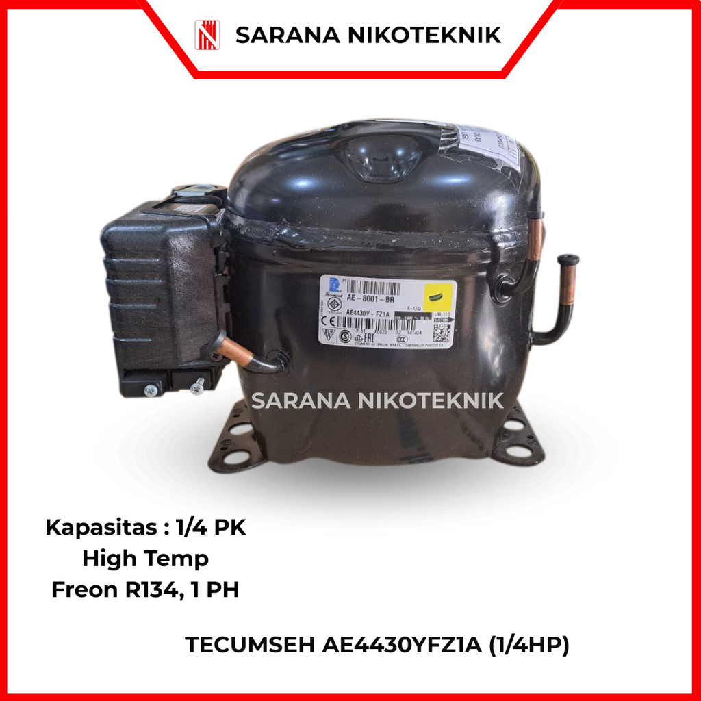 Jual KOMPRESOR SHOWCASE,CHILER 1/4PK TECUMSEH AE4430Y-COMP 1/4PK AE ...