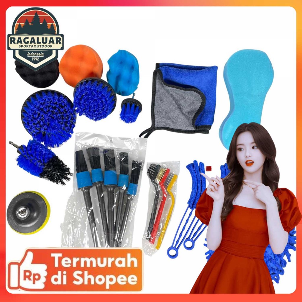 Jual VIROS Set Sikat Poles Mobil Mata Bor 22in1 Detailing Polishing ...