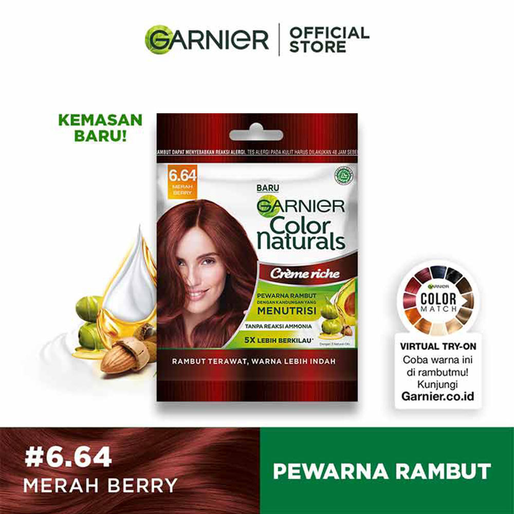 Jual GARNIER HAIR COLOR NATURALS 6.64 MERAH BERRY | Shopee Indonesia