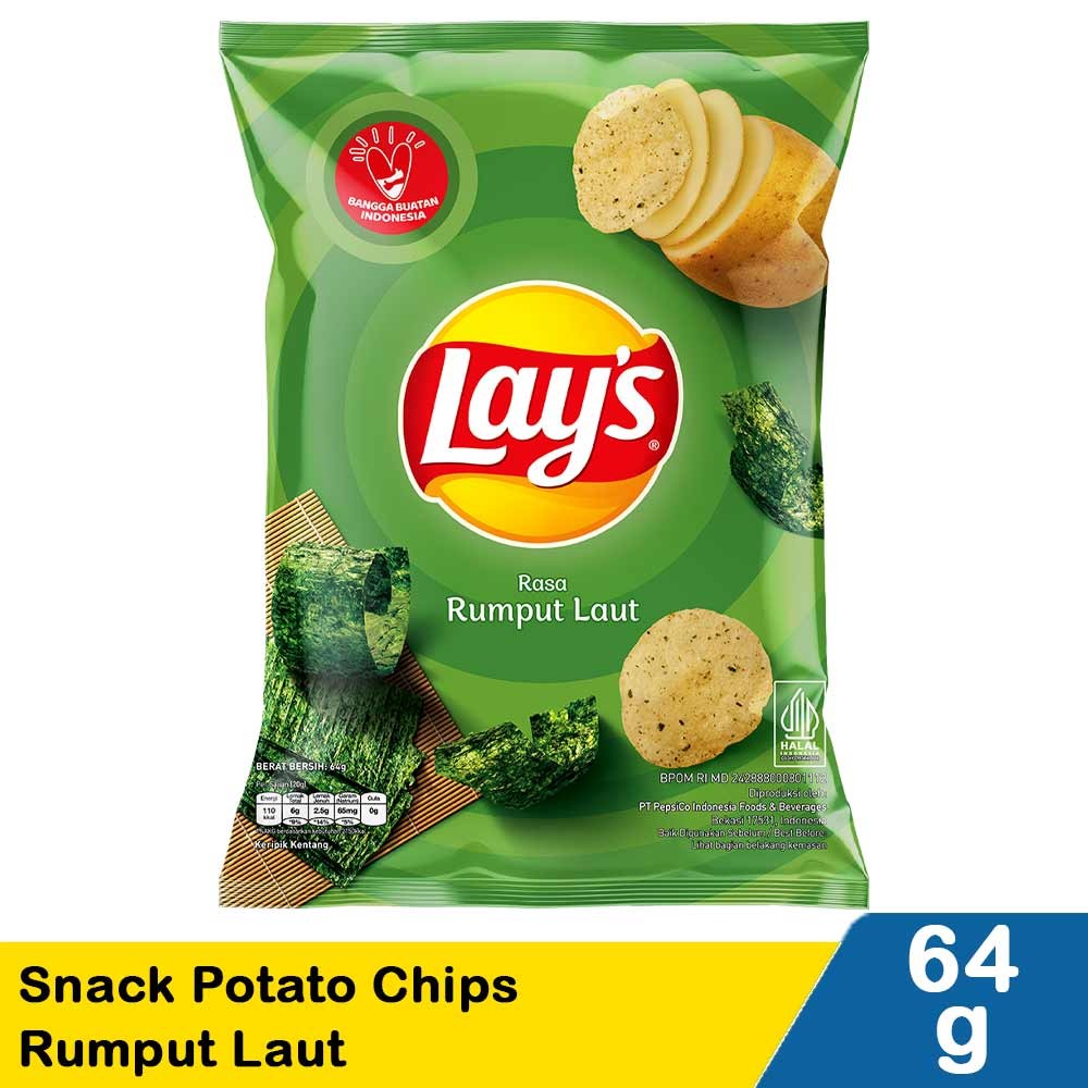 Jual LAY'S SNACK POTATO CHIPS RUMPUT LAUT 64g | Shopee Indonesia