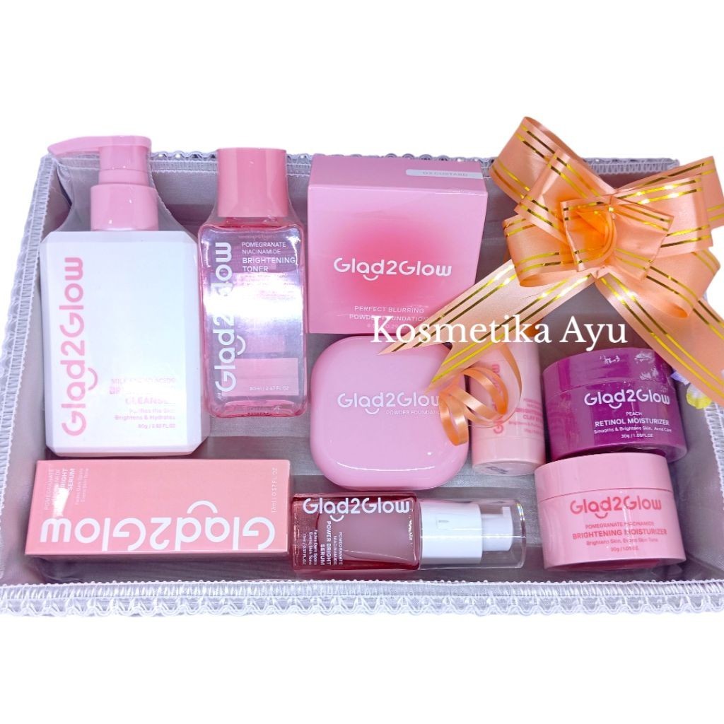 Jual Glad2Glow Paket Skincare Seserahan Gratis Box Seserahan Paket G2G ...