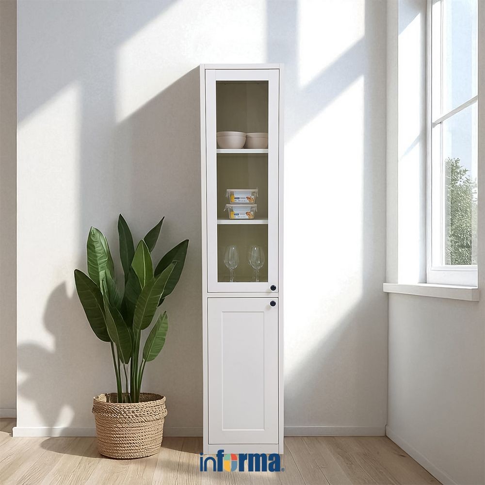 Jual Informa Scott Lemari Arsip Kantor Metal Pintu Kaca Tall - Putih ...