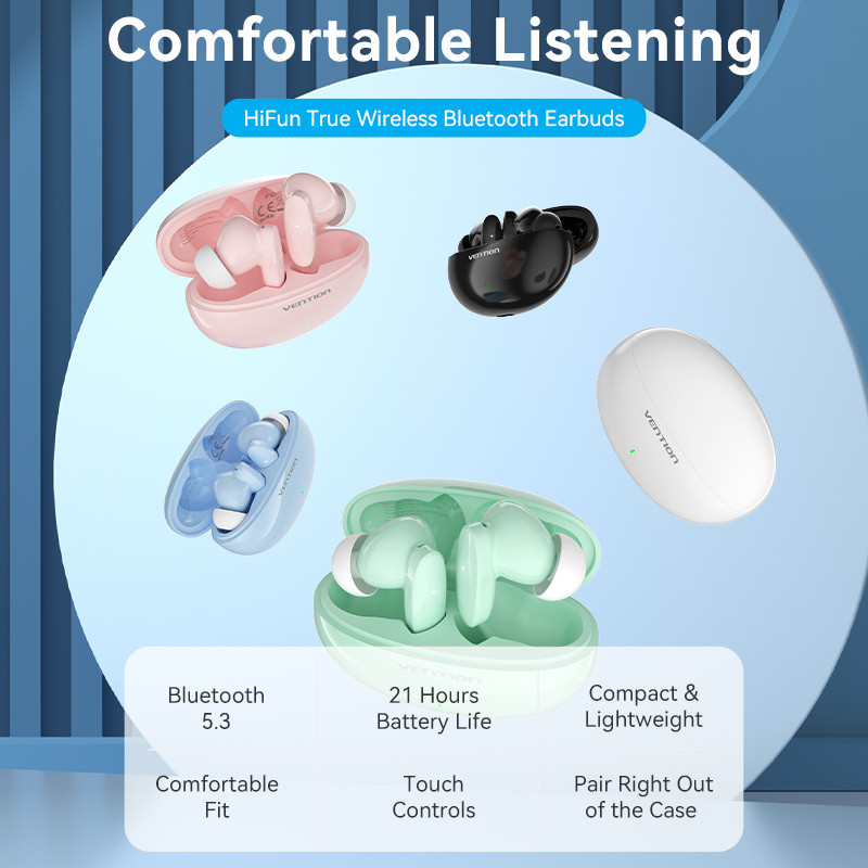 Jual VENTION Earphone Bluetooth TWS V5.3 HiFun True Wireless - NBF ...
