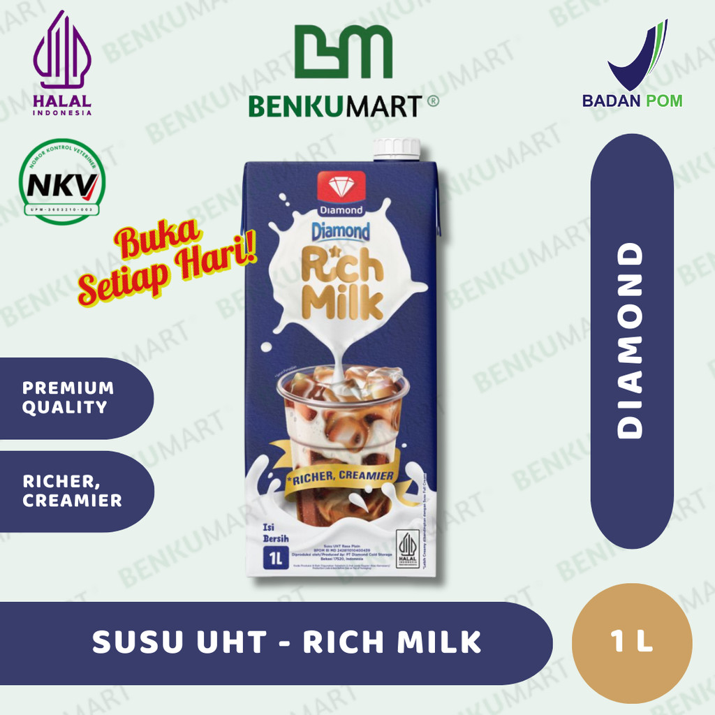 Jual Diamond Rich Milk (1 Liter) | Susu UHT RICH MILK 1000 ml 1L ...