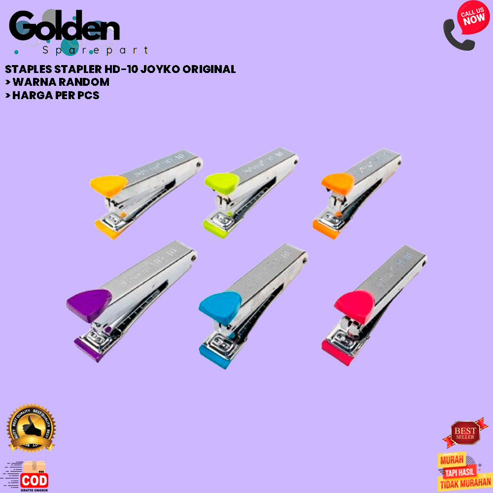 Jual (Golden.S)- STAPLES STAPLER HD-10 JOYKO ORIGINAL (GOLDEN) | Shopee ...