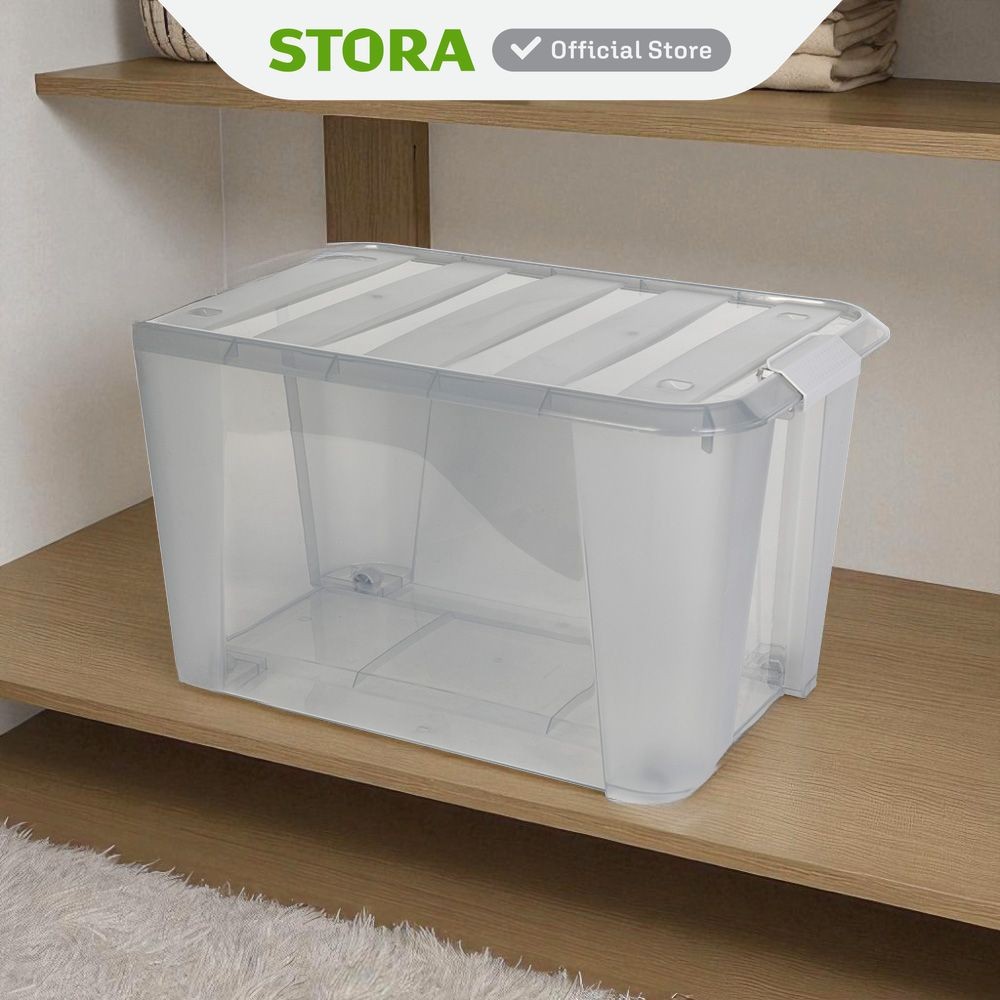 Jual Stora 56.9x39x33.5 cm Kotak Penyimpanan Dengan Tutup Clips Misty ...