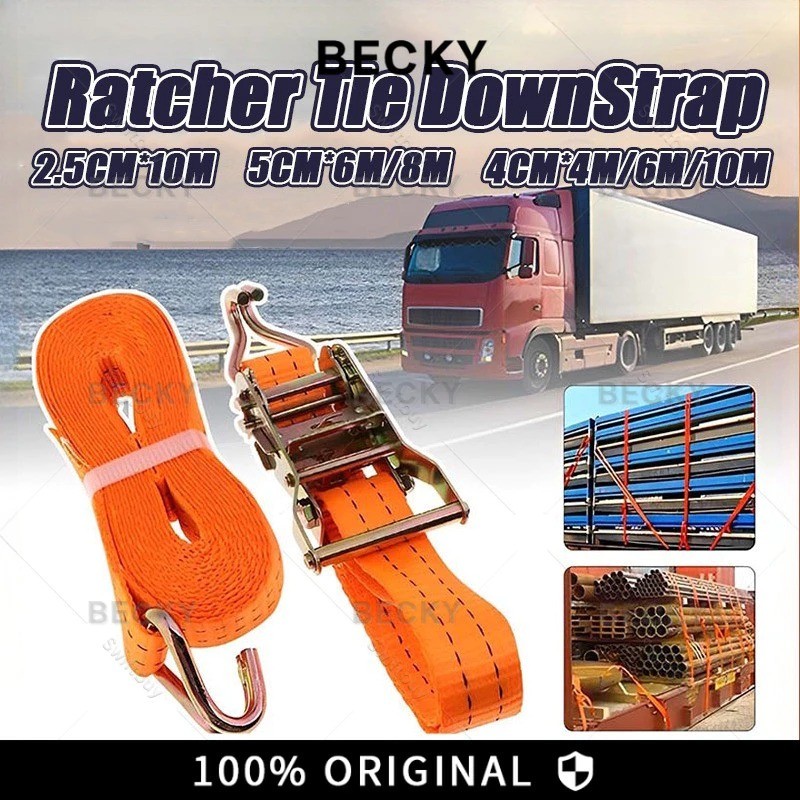 Jual Tali Pengikat Barang 5 Meter Ratchet Tie Down Orange SpeedStrap ...
