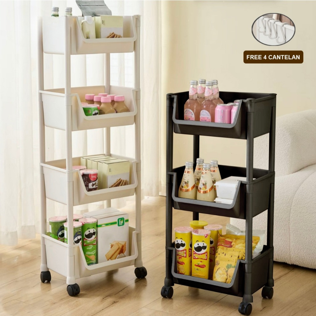 Jual Rak dorong plastik rak dapur serbaguna rak penyimpanan buku rak ...