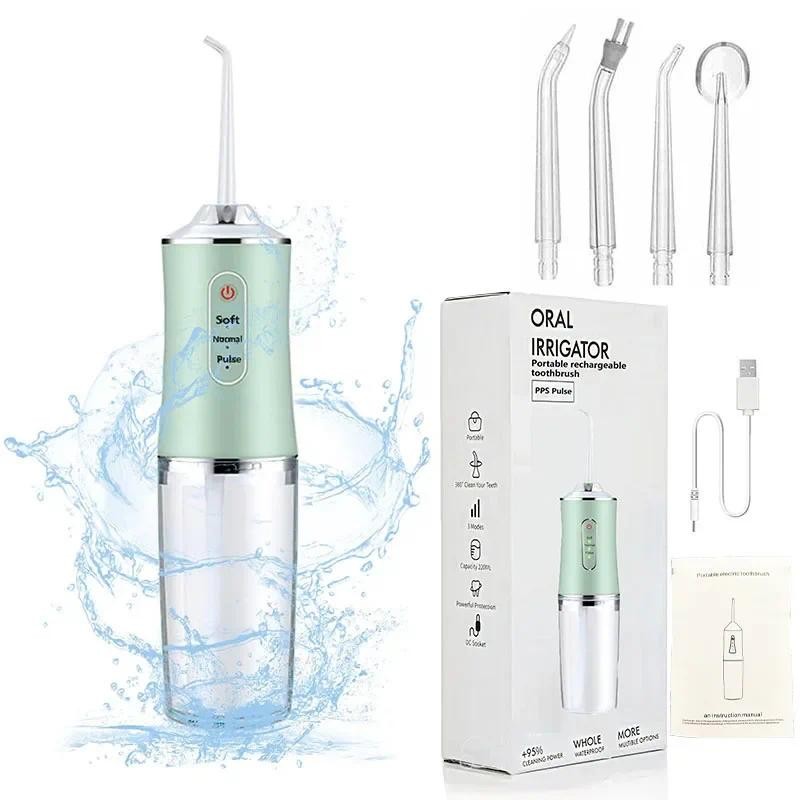 Jual Professional Flossing Portable Electric 4Nozzle Toothbrush Combo ...