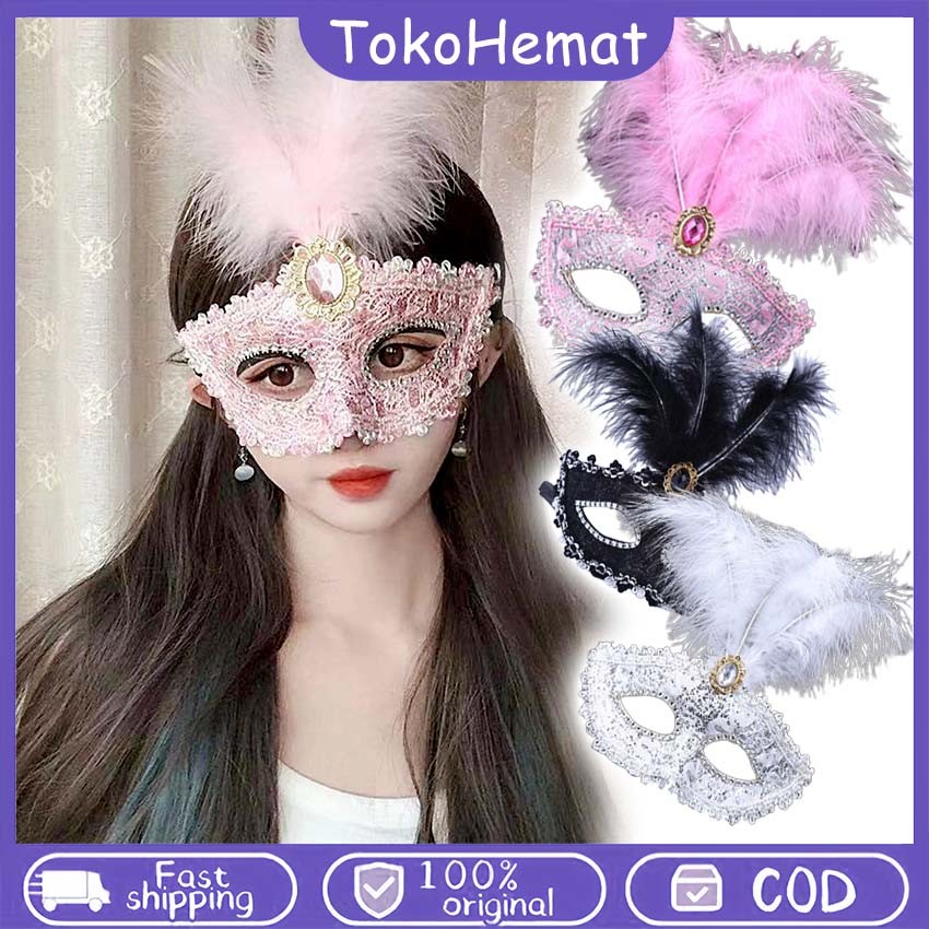 Jual Topeng Bulu Merak Topeng Renda Bulu Warna Topeng Pesta Topeng Buat ...
