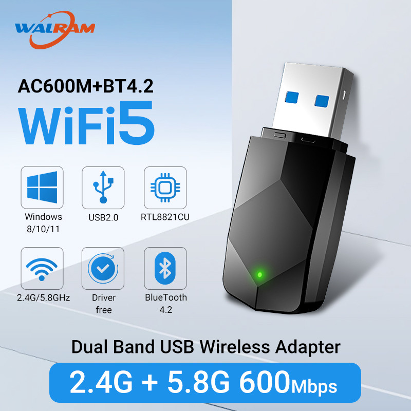 Jual WiFi 5 Bluetooth 4.2 AC600 Network Card WiFi USB Wireless Adapter ...