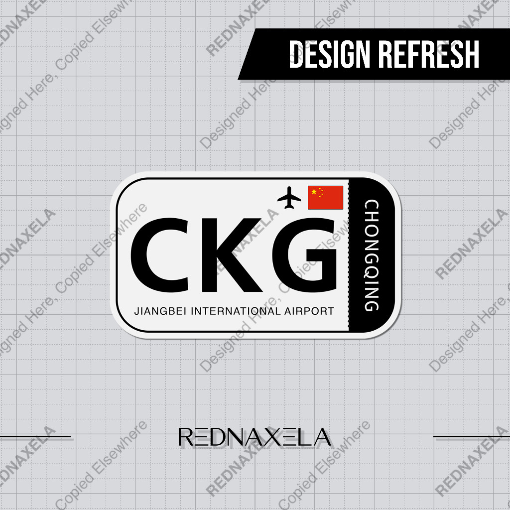Jual Stiker Vinyl Jiangbei International Airport Code CKG Sign Sticker ...