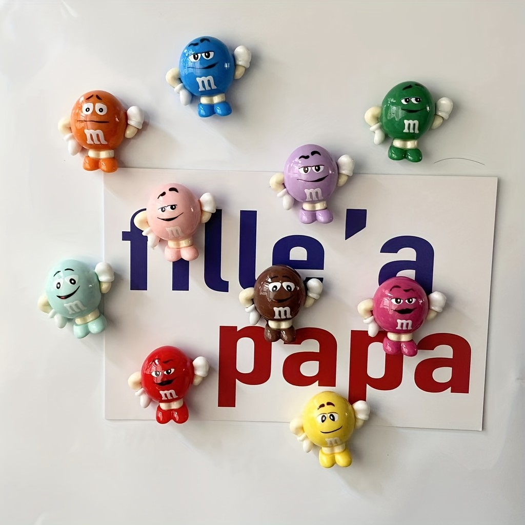 Jual 10Pcs Cartoon Cute M Bean Food Refrigerator Chocolate Magnet Photo ...