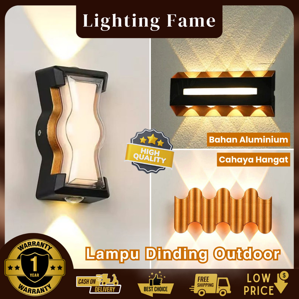 Jual LIGHTING FAME **GARANSI 1 TAHUN** Lampu Dinding Outdoor Anti Air ...