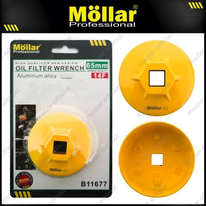 Jual MOLLAR Kunci Filter Oli Aluminium 65mm x 1/2" Drive Mata kunci ...