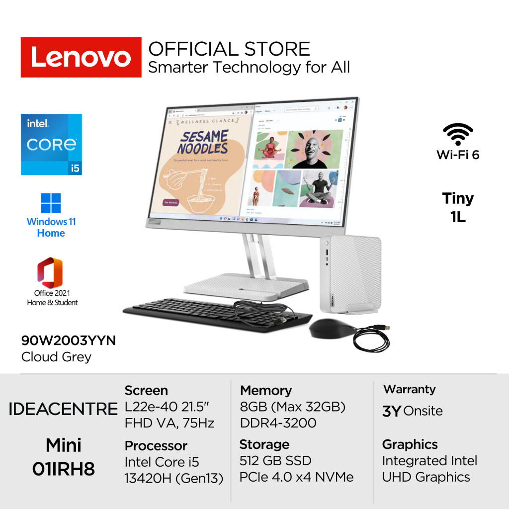 Jual Lenovo PC IdeaCentre Mini 01IRH8 3YYN Intel Core i5 13420H Win11 ...