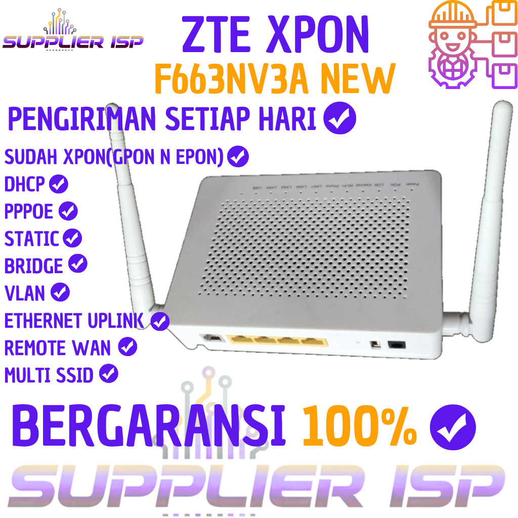 Jual ZTE F663NV3A F663 EPON GPON XPON Support OMCI GPON 4 SSID | Shopee ...