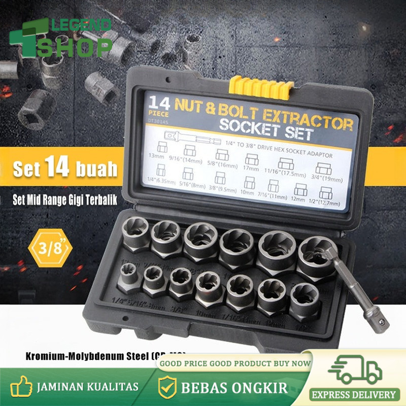 Jual Alat Pembuka Baut Mur Hex Rusak 8mm-19mm Set Kunci Ring Pass ...