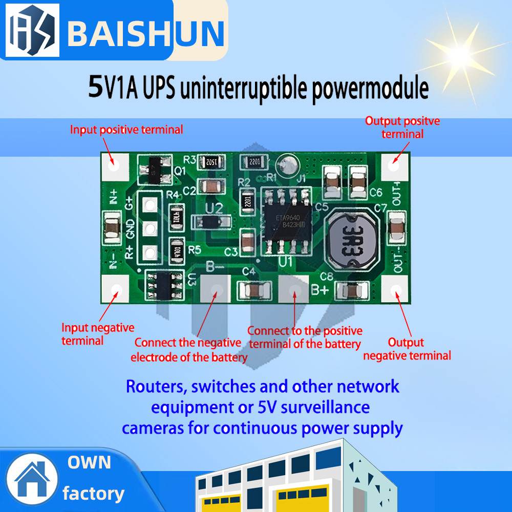 Jual ‌5V 1A UPS Power Module – 3.7V 18650 LiPo Battery Backup with ...