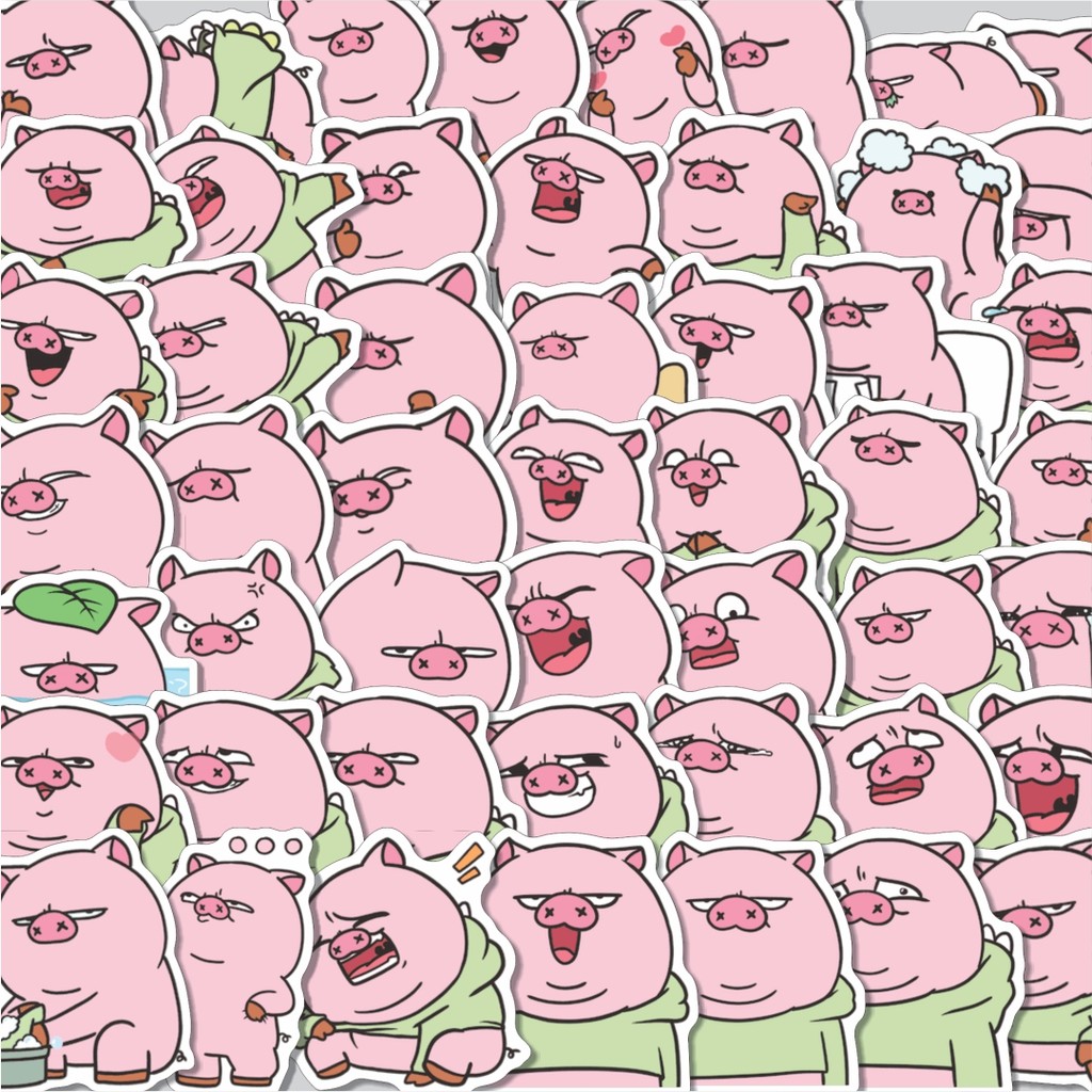 Jual Stiker Cutting Pack Marco The Pig Isi 100Pcs Series Aesthetic Lucu ...