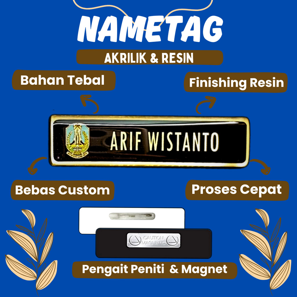 Jual Nama Dada Plus Pin Korpri Nama Dada Kuningan Pin Korpri | Shopee ...