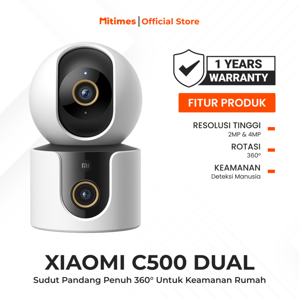 Jual Xiaomi Smart Camera C500 Dual Fixed Camera & Pan-tilt Zoom Camera ...