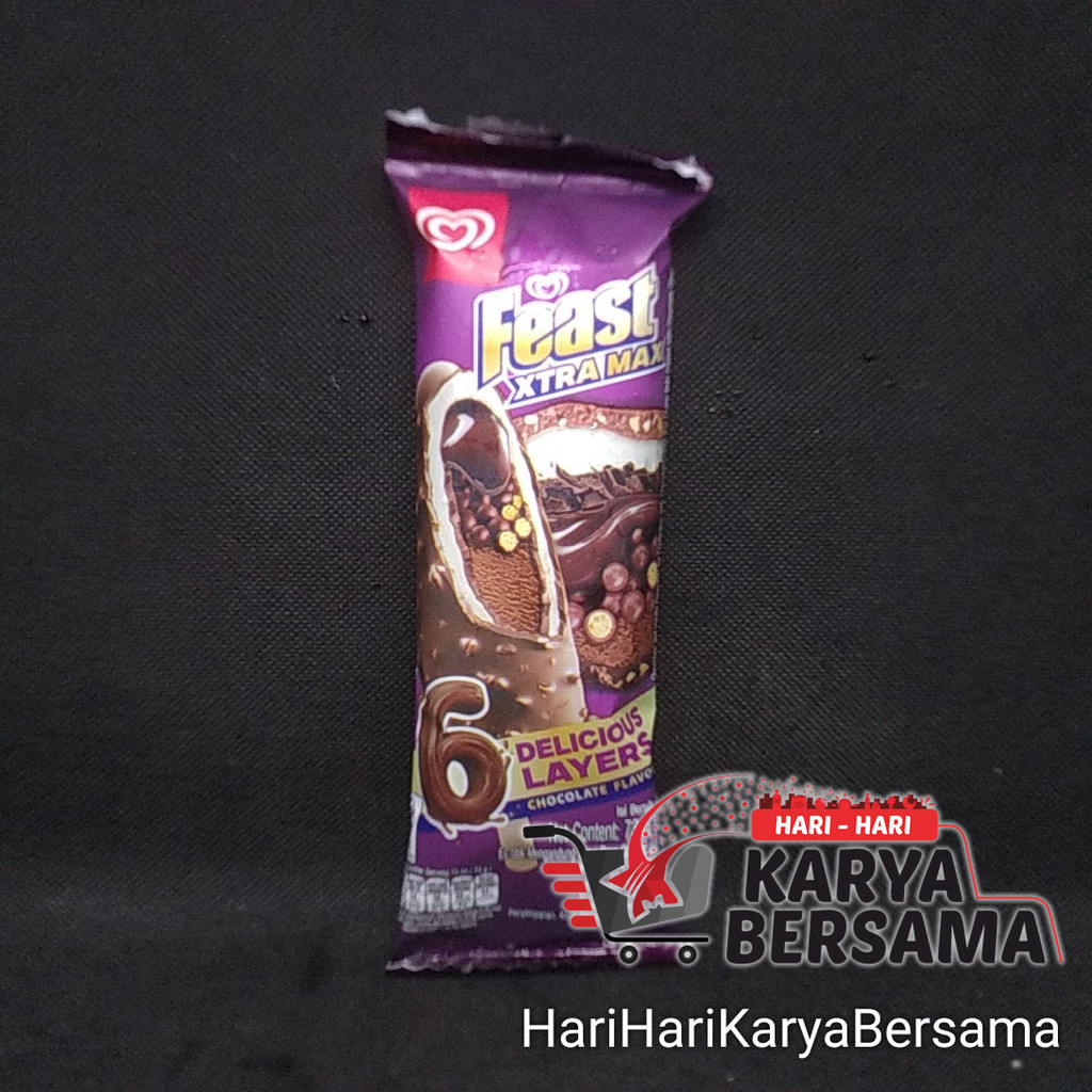 Jual ES KRIM WALL'S ICE CREAM FEAST XTRA MAX 6 DELICIOUS LAYERS ...