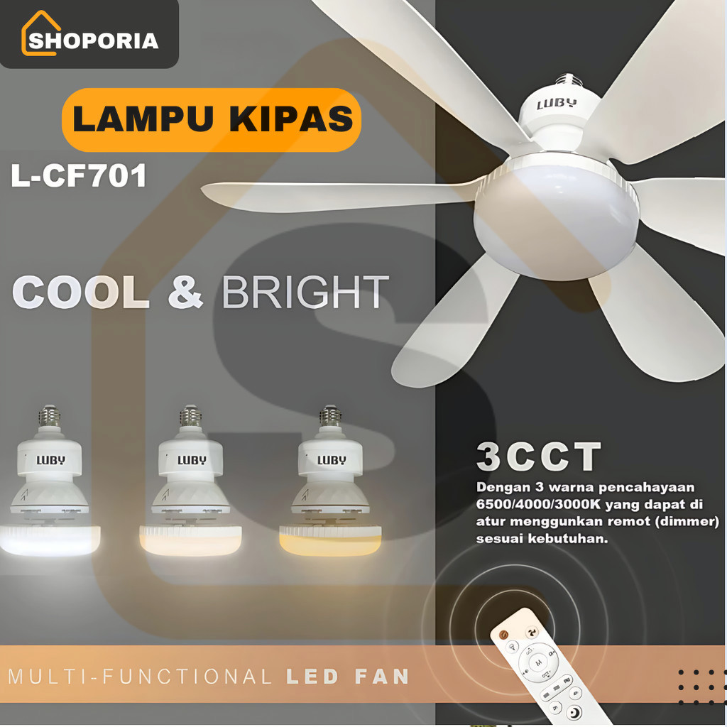 Jual LUBY LCF-7001 Kipas Angin Lampu Ceiling Fan Kipas Atap 2in1 ...