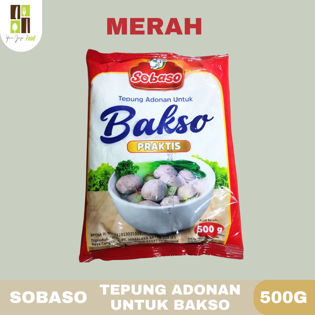 Jual Sobaso Tepung Adonan Bakso 500g / Tepung Bakso Hijau / Tepung ...