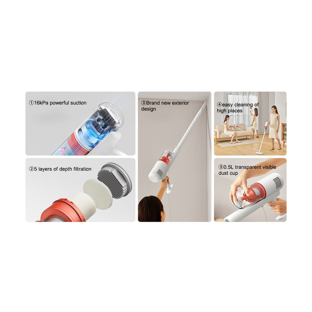 Jual XIAOMI MIJIA Wired Vacuum Cleaner 2,16kPa Strong Suction,0.5L ...