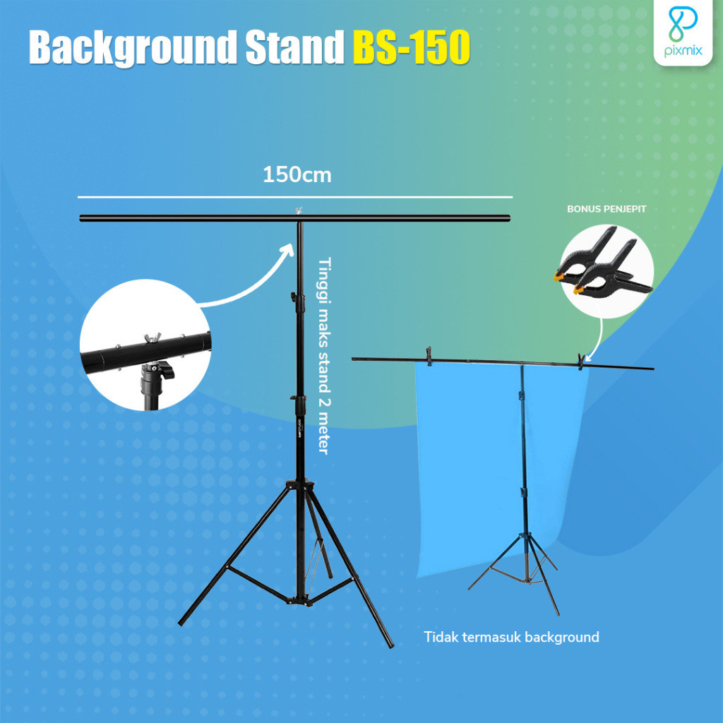 Jual Background Stand - BS150 / STAND TINGGI 2 METER - LEBAR 1,5 METER ...