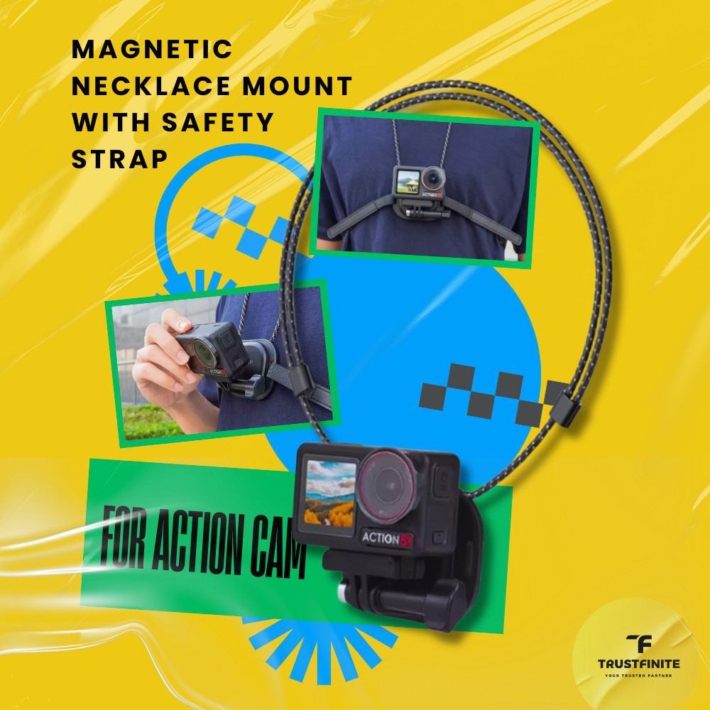Jual OEM Magnetic Necklace Mount with Safety Strap for Action Cam ...