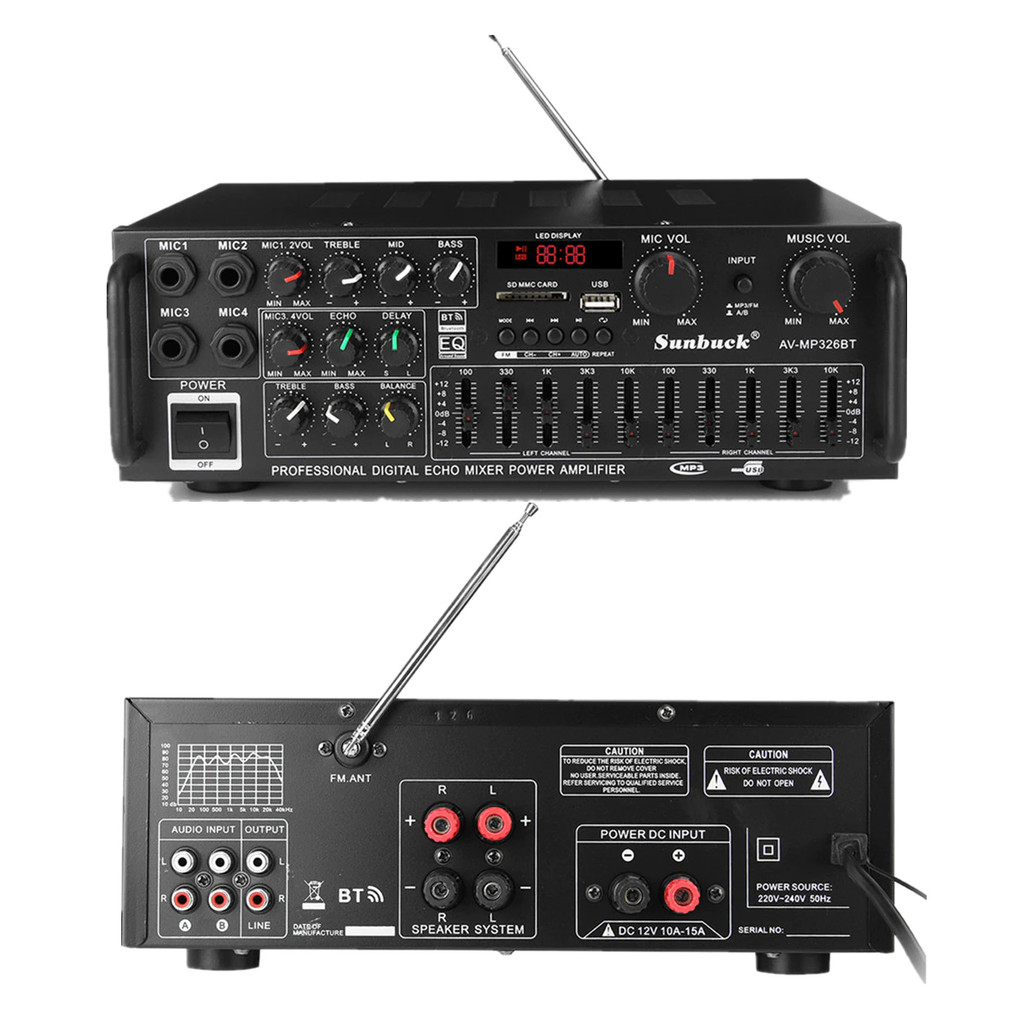 Jual HIFI Audio Amplifier Bluetooth 2000W Dengan Remote Control - FM ...