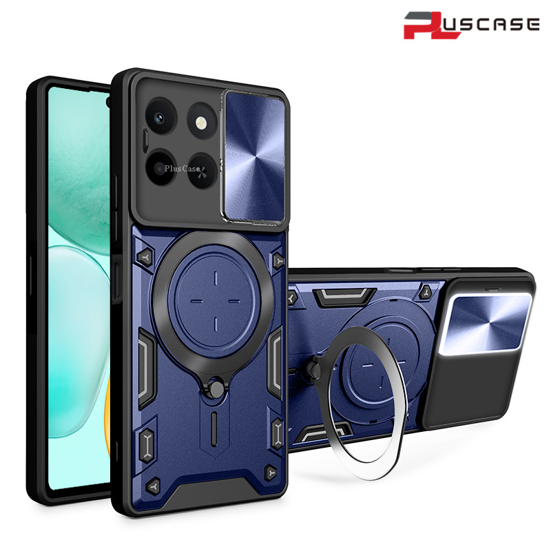 Jual PlusCase for HONOR X6c 4G Push-Pull Lens Cover Metal Ring Stand ...