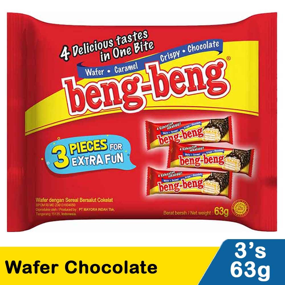 Jual BENG-BENG WAFER CHOCOLATE 3x20g | Shopee Indonesia