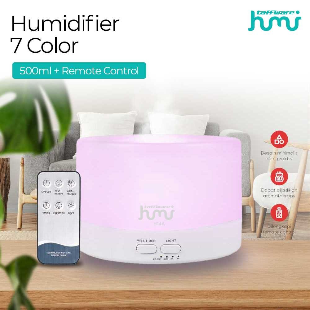 Jual HUMI Air Humidifier Mini Ultrasonic Diffuser RGB 500ml Remote ...