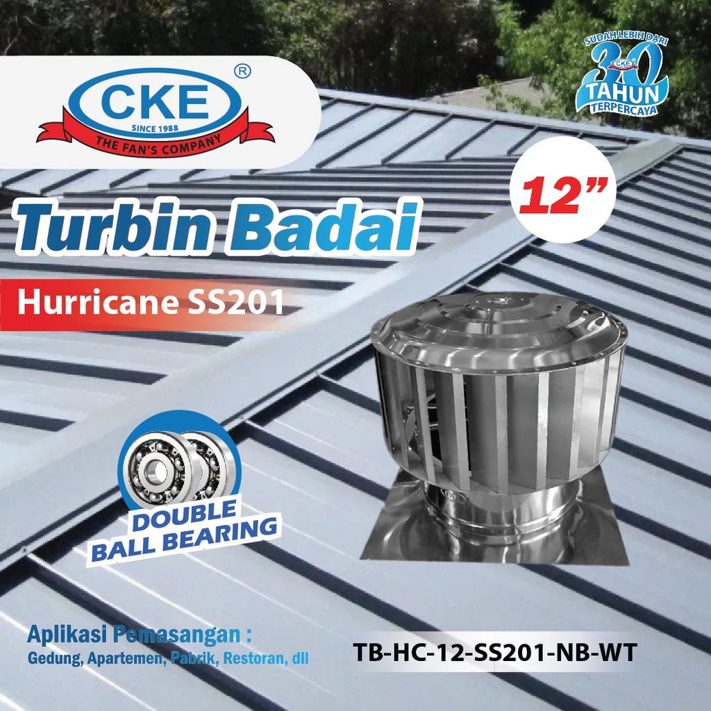 Jual Turbin Ventilator Hurricane 12 Inch Roof Turbine Hurricane ...